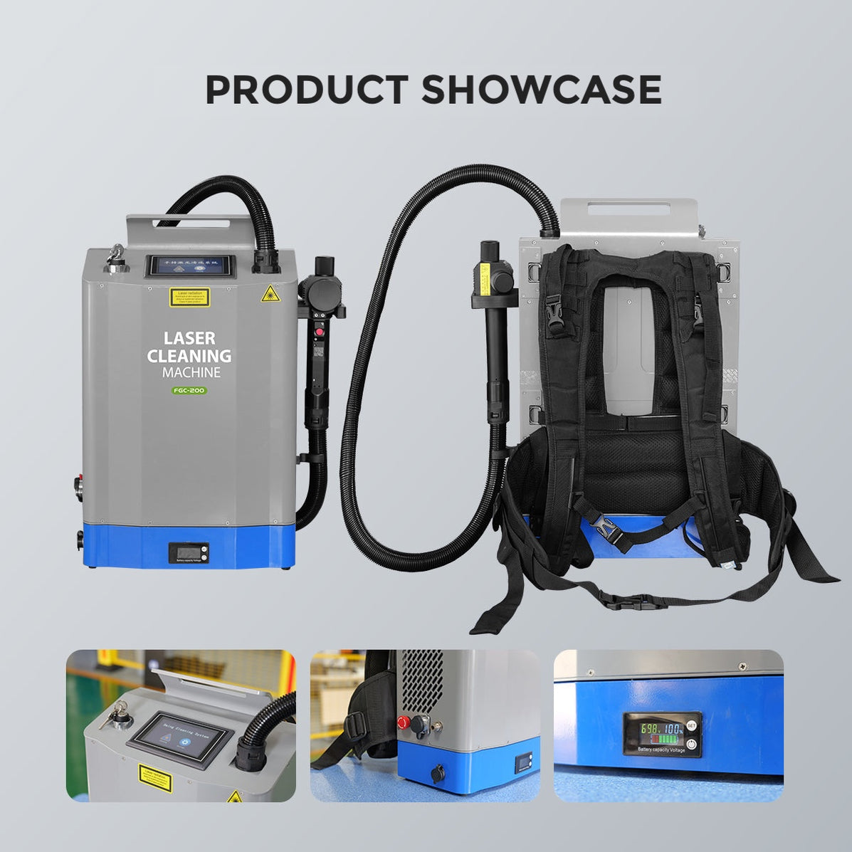 SFX 200W Portable Backpack Laser Cleaning Rust Paint Removal Machine ...